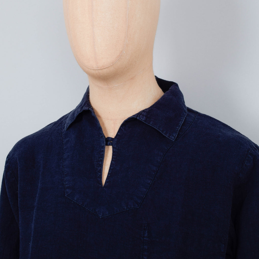 Armor Lux Linen Heritage Smock - Marine Deep Navy Blue – Liquor Store